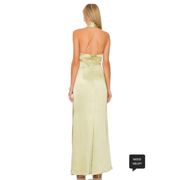Elliatt | Dresses | Elliatt Begonia Maxi Dress Avocado Green Satin ...